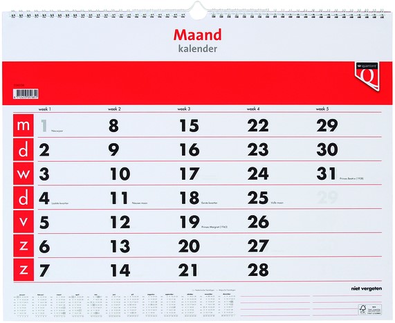 Maandkalender 2026 Quantore bij Delo