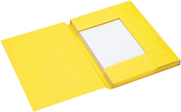 Dossiermap Secolor A4 3 kleppen 250 gr geel bij Delo